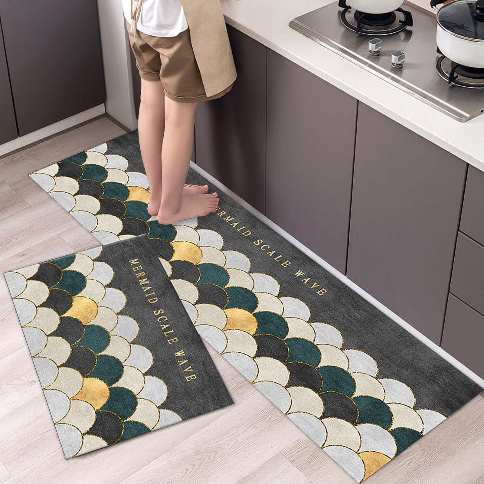 Kitchen PCV Mat Kitchen Rug Bathroom Bath Floor Carpet Home Living Room ...