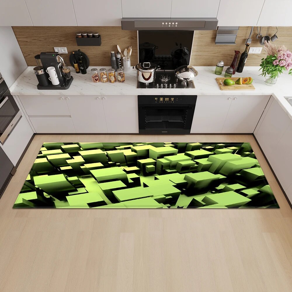 Kitchen PCV Mat Modern 3D Printing Pattern Floor Mat Entrance Door ...
