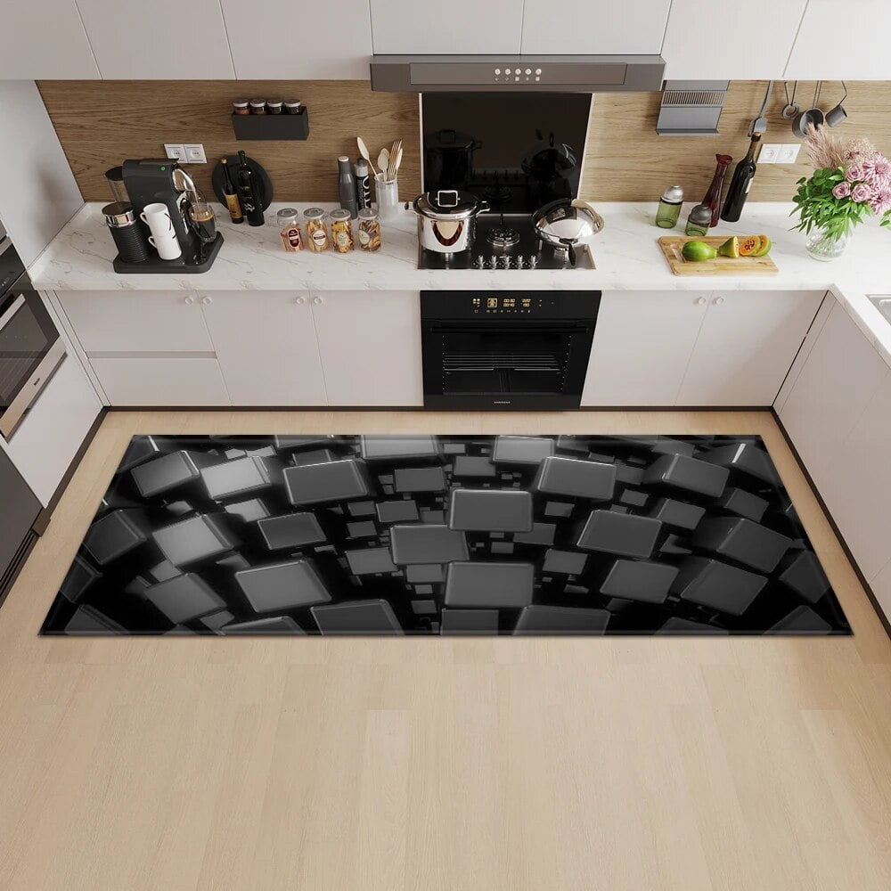 Kitchen PCV Mat Modern 3D Printing Pattern Floor Mat Entrance Door ...