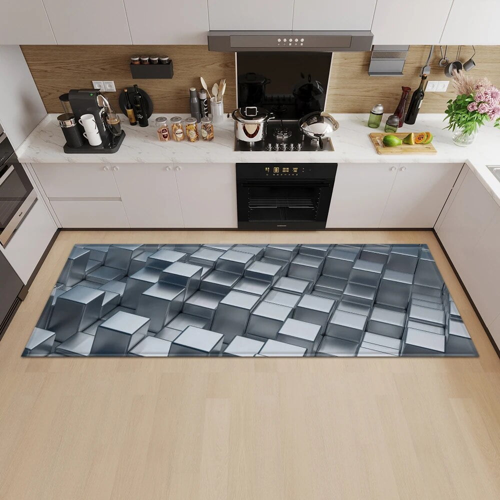 Kitchen PCV Mat Modern 3D Printing Pattern Floor Mat Entrance Door ...