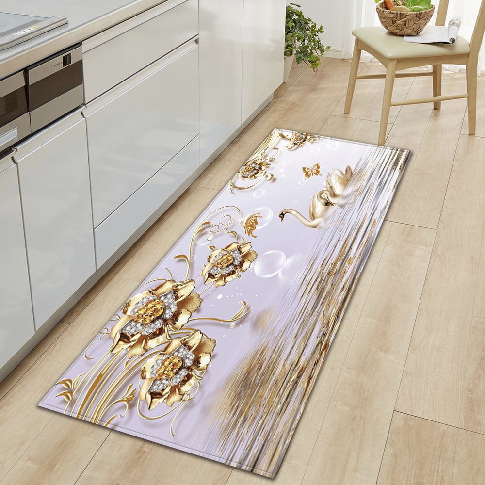 Kitchen PCV Mat Nordic Kitchen Rug Home Hallway Entrance Doormat Living ...