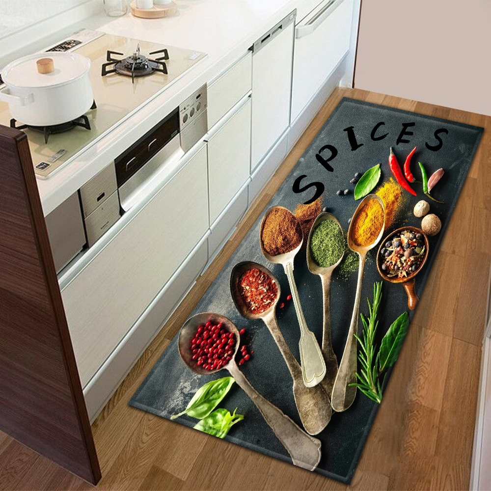 Kitchen PCV Mat Spices Home Entrance Doormat Living Room Bedroom ...