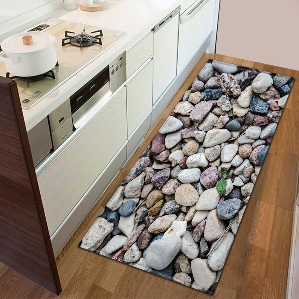Kitchen PCV Mat Stone Pattern Floor Mat Entrance Door Kitchen Bedroom ...