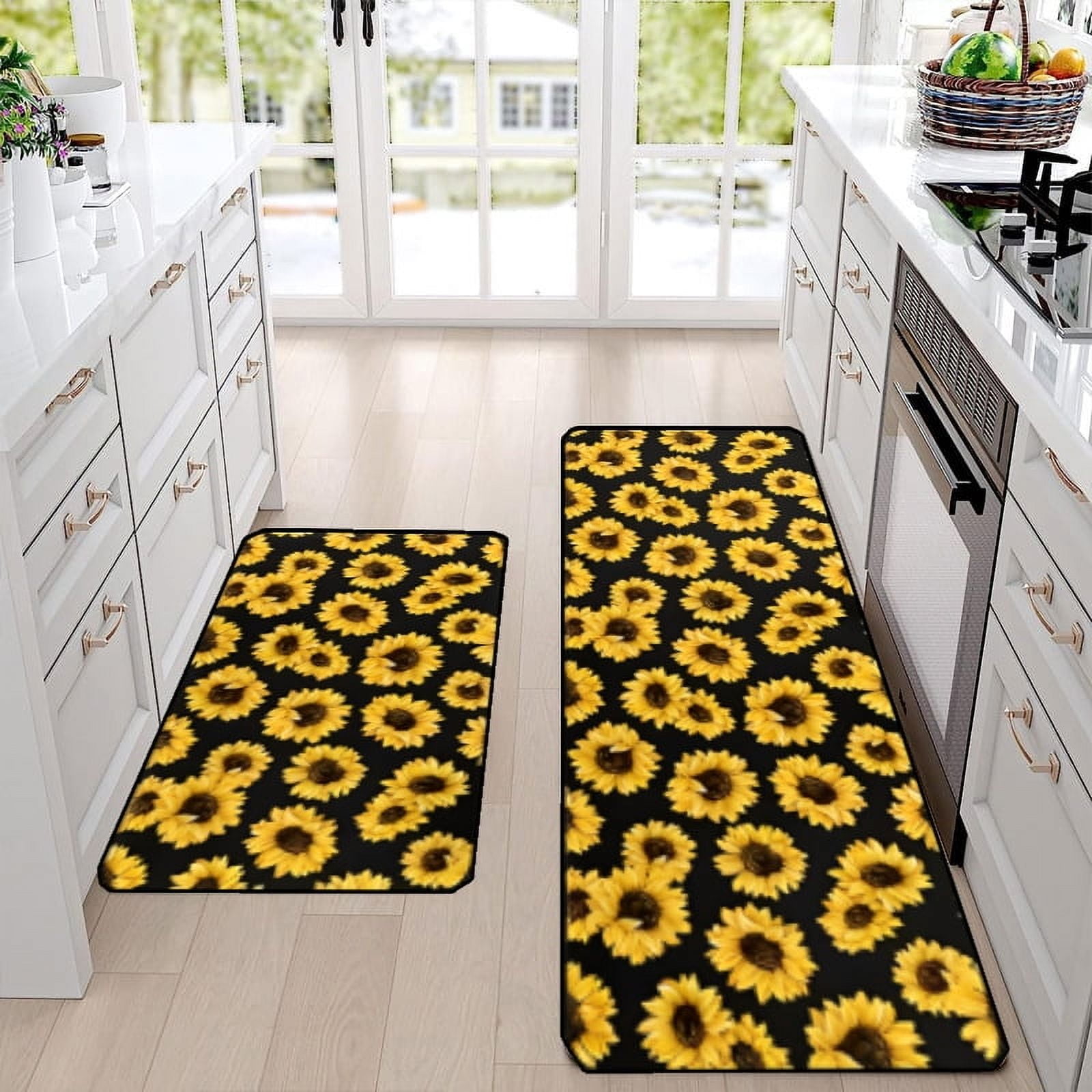 Kitchen PCV Mat Sunflower Spring Flower Entry Door Mat For Living Room ...