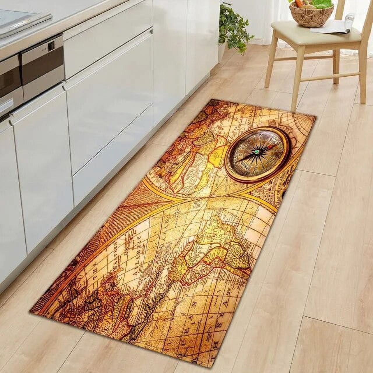 Kitchen PCV Mat Wood Grain Mat Entrance Kitchen Bedroom Living Room ...