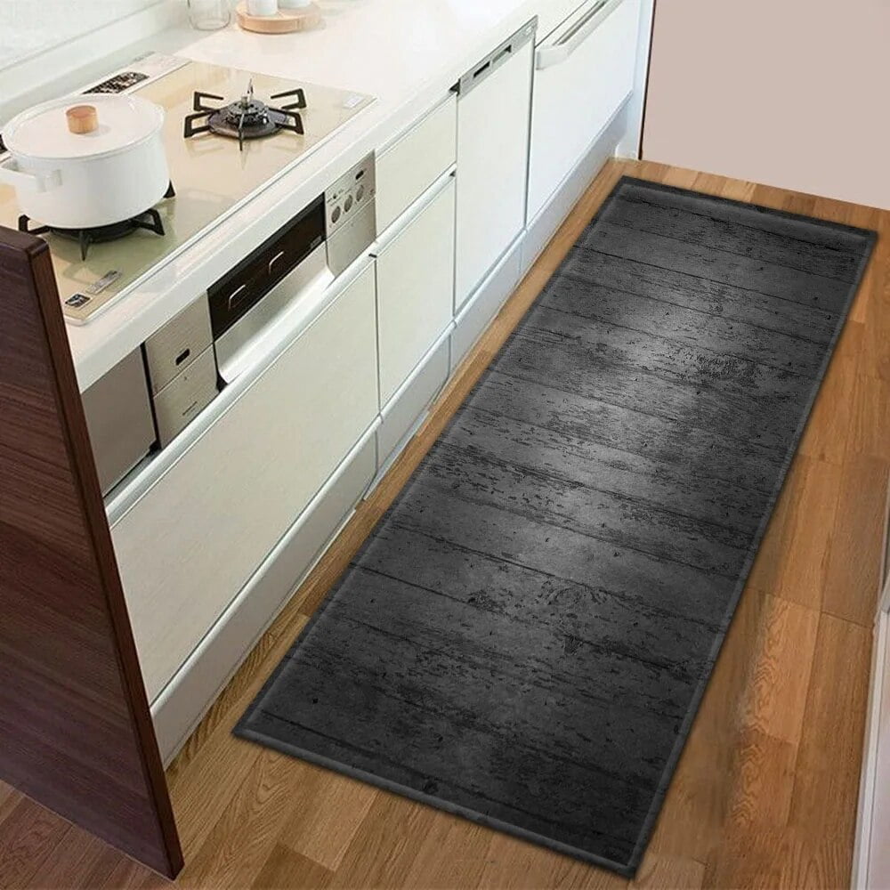 Kitchen PCV Mat Wood Grain Plank Printing Pattern Floor Mat Entrance ...