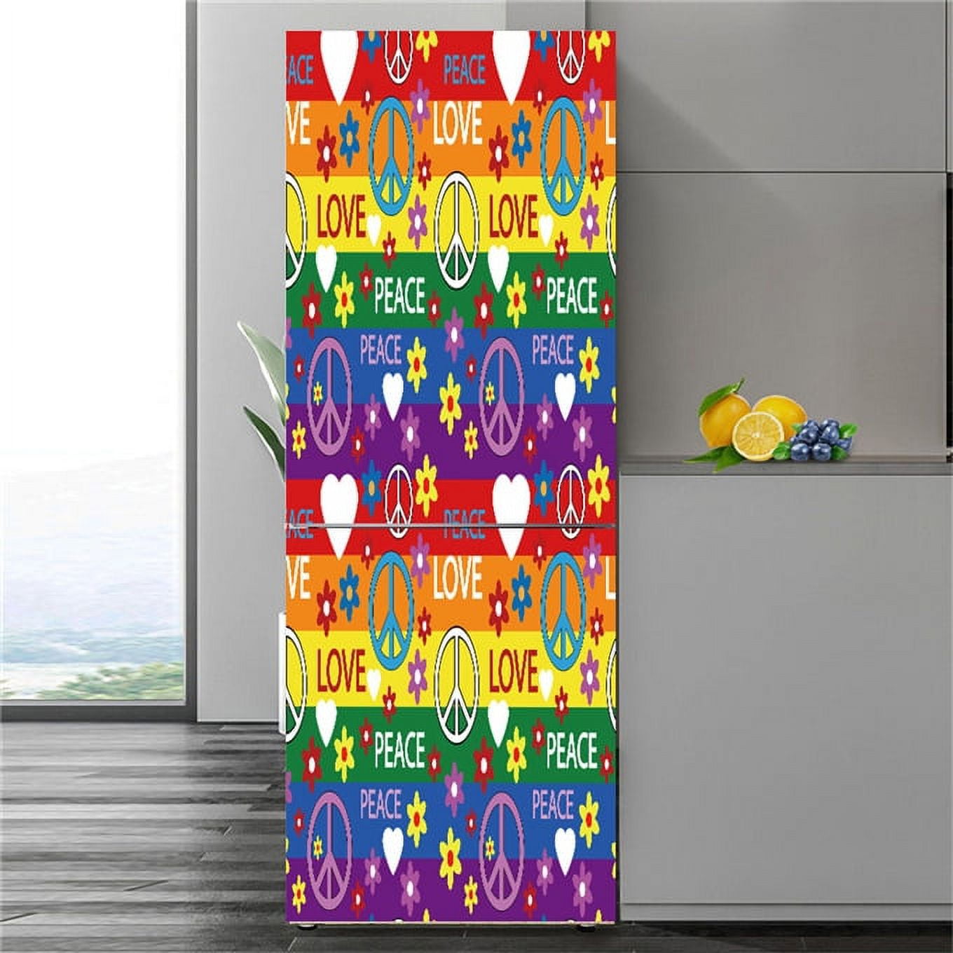 Kitchen PVC Fridge Sticker Self Adhesive Removable Door Decal Home ...