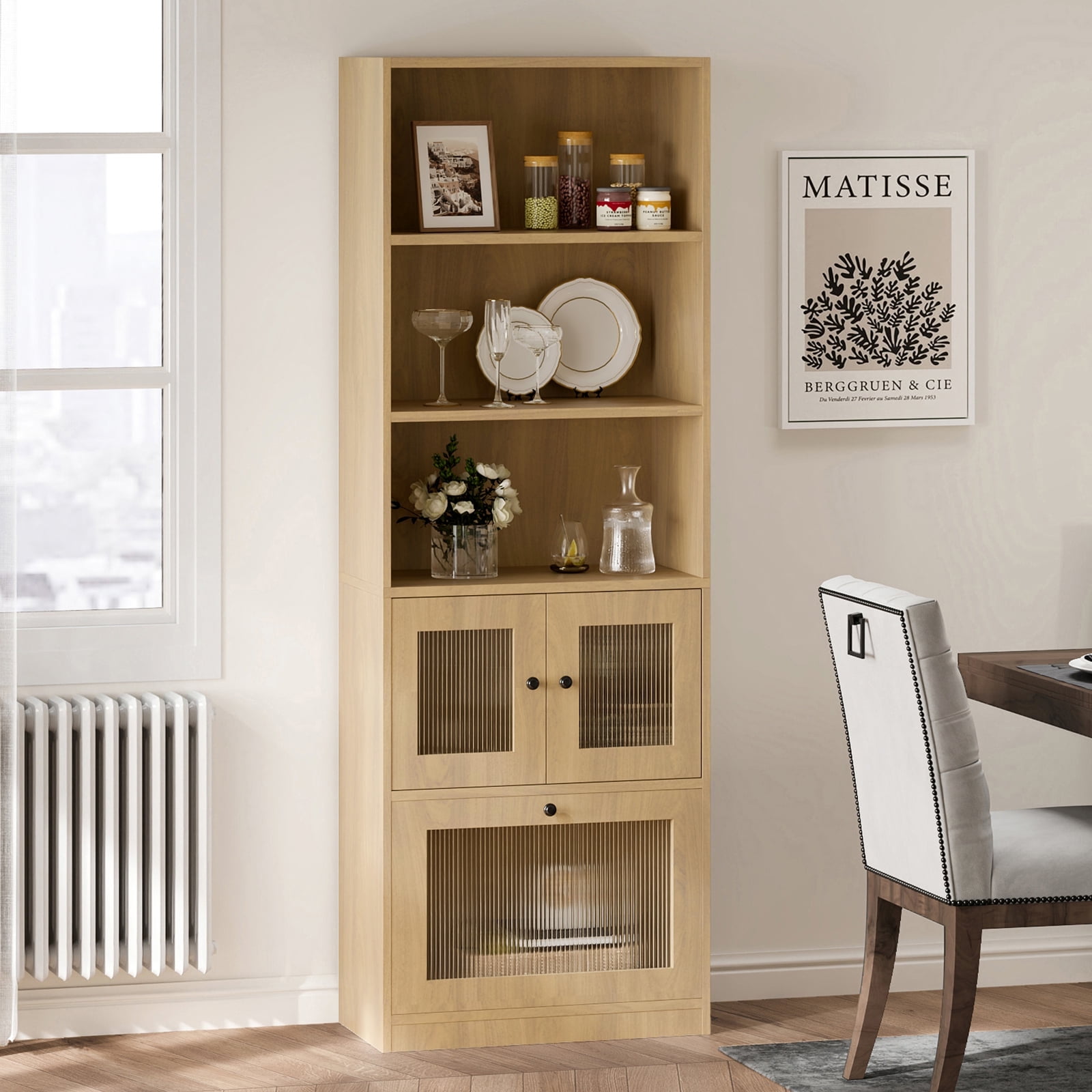 Kitchen Pantry Cabinet,Bookshef and Bookcases Floor Standing,Modern ...