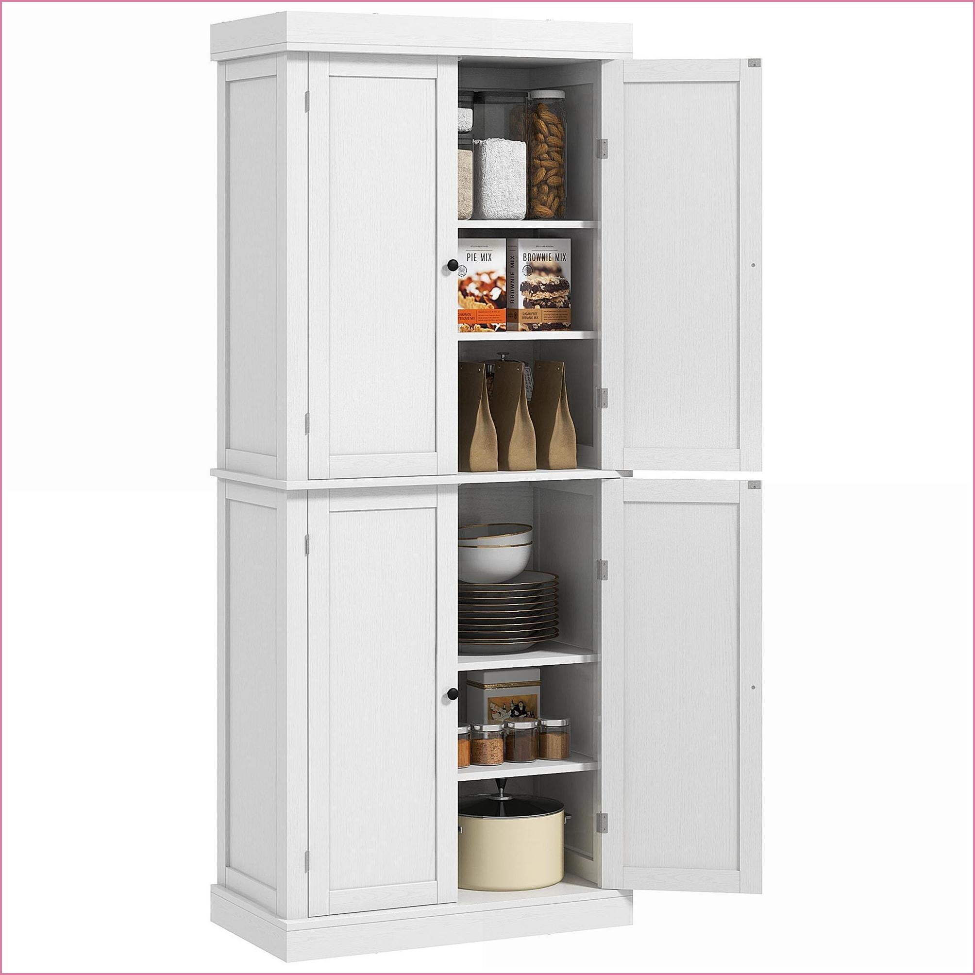 Kitchen Pantry Cabinet, HOMCOM 72.5" Freestanding Storage with 4 Doors ...