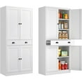 Kitchen Pantry Cabinet, Metal Pantry Cabinet with Doors and Adjustable ...