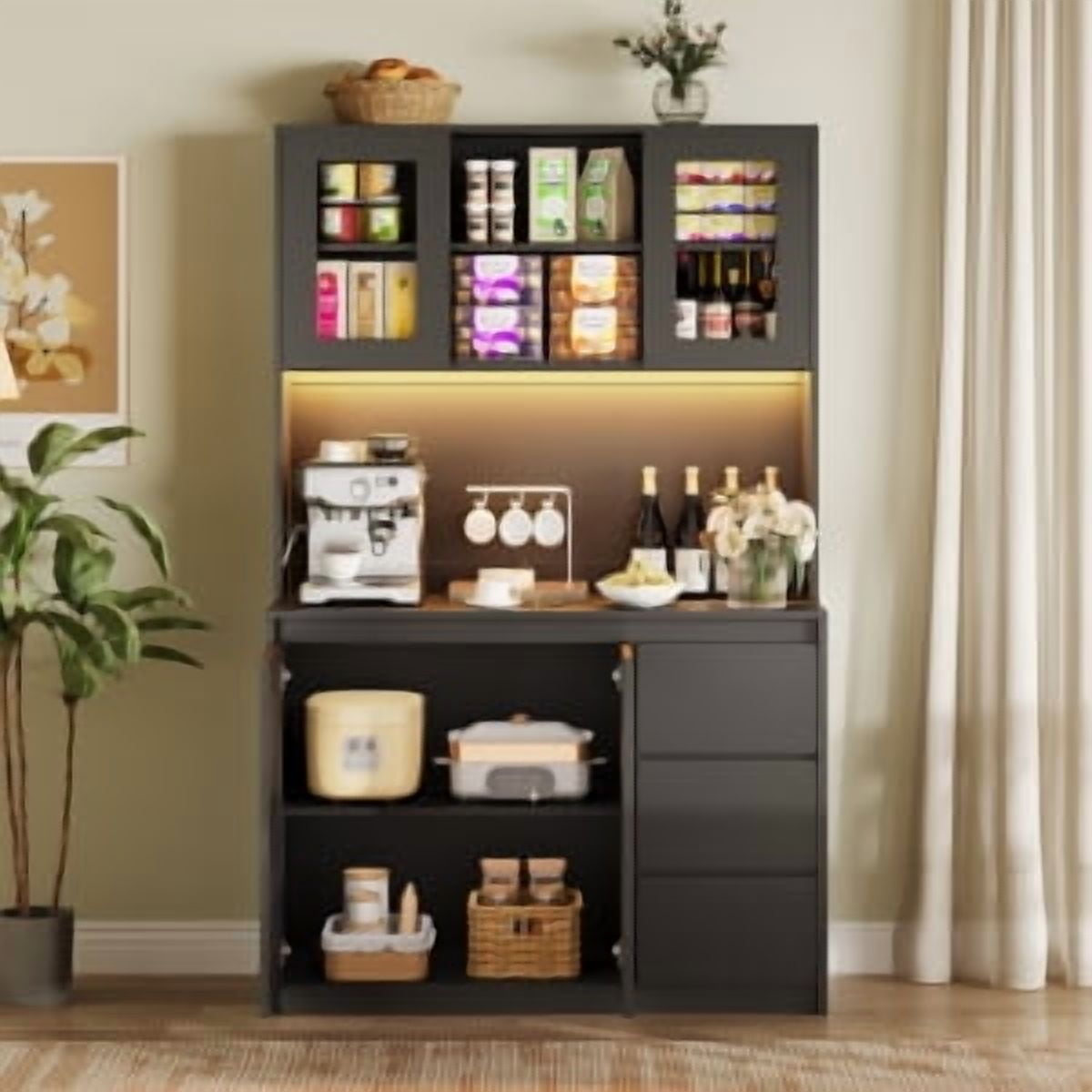 Kitchen Pantry Cabinet Pantry Cabinet, 71" Tall Smart Kitchen Storage ...