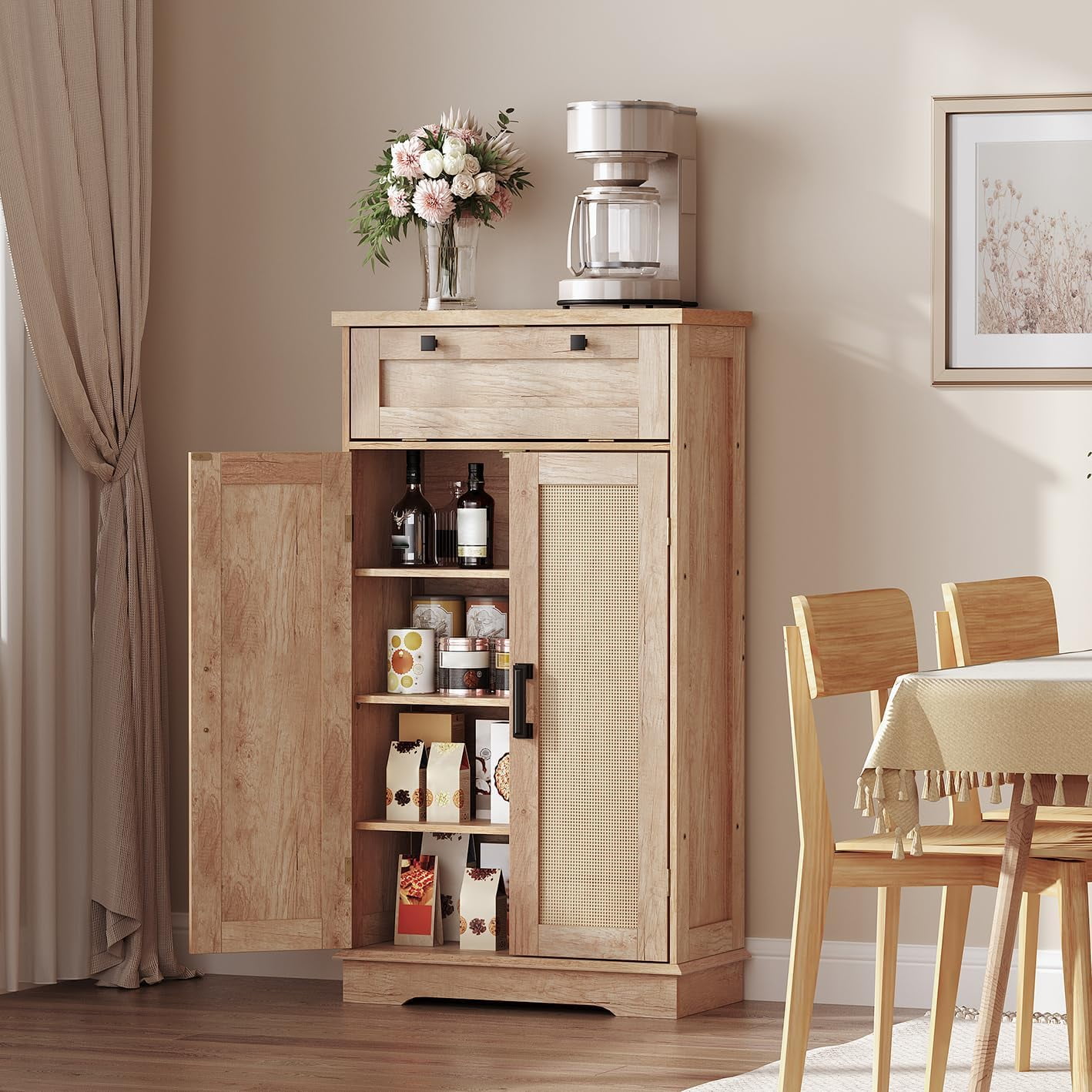 Kitchen Pantry Cabinet, Pantry Cabinet with Drawer and Wide Top ...