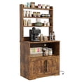 Kitchen Pantry Cabinet with Charging Station, Microwave Stand with 2 AC ...