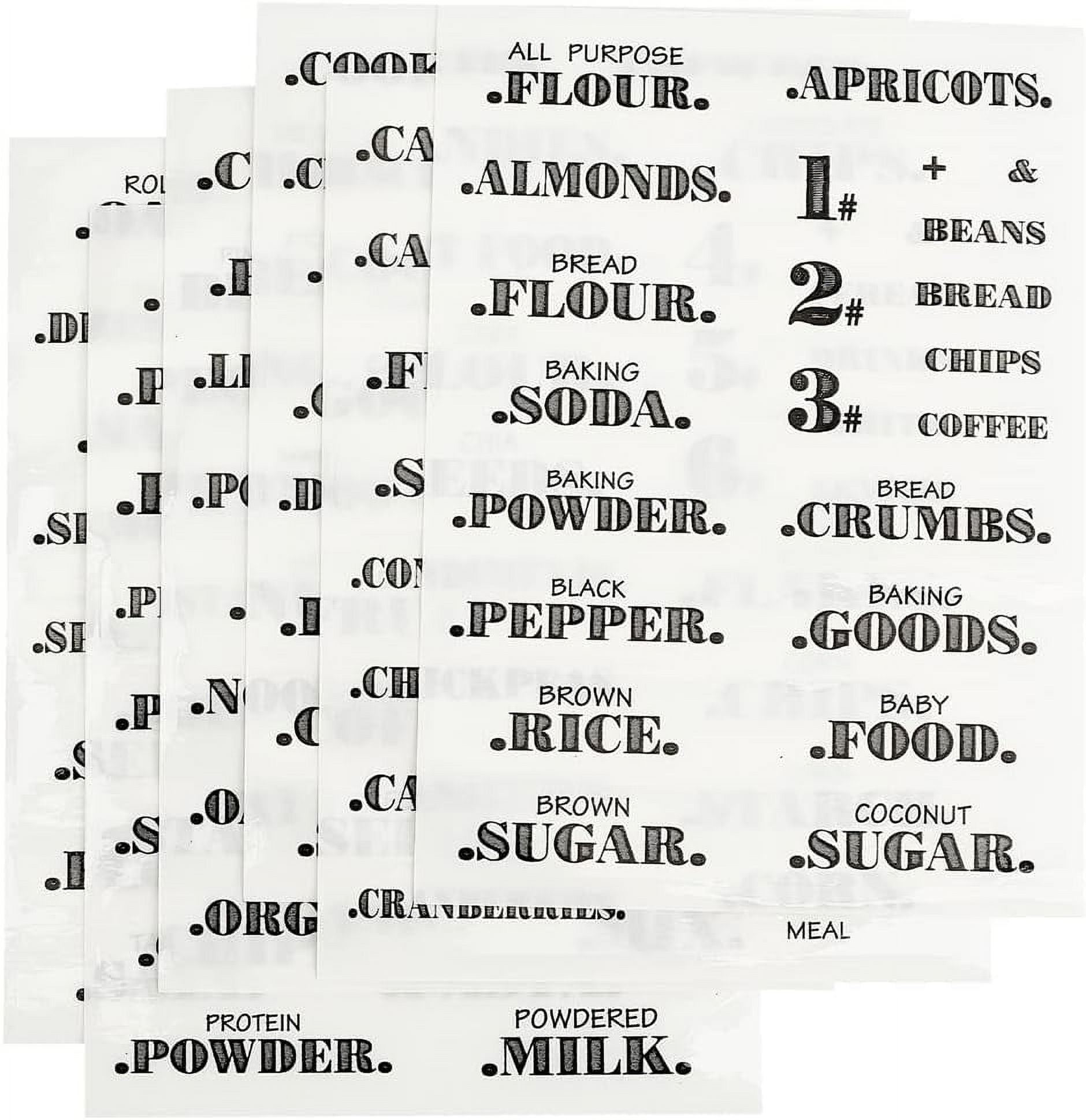 Kitchen Pantry Labels 12 Sheets Preprinted Clear Kitchen Food Labels ...