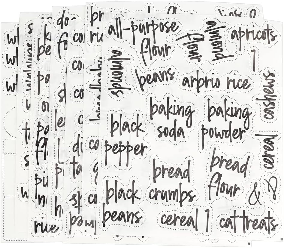 Kitchen Pantry Labels for Food Storage Containers Water Resistant ...