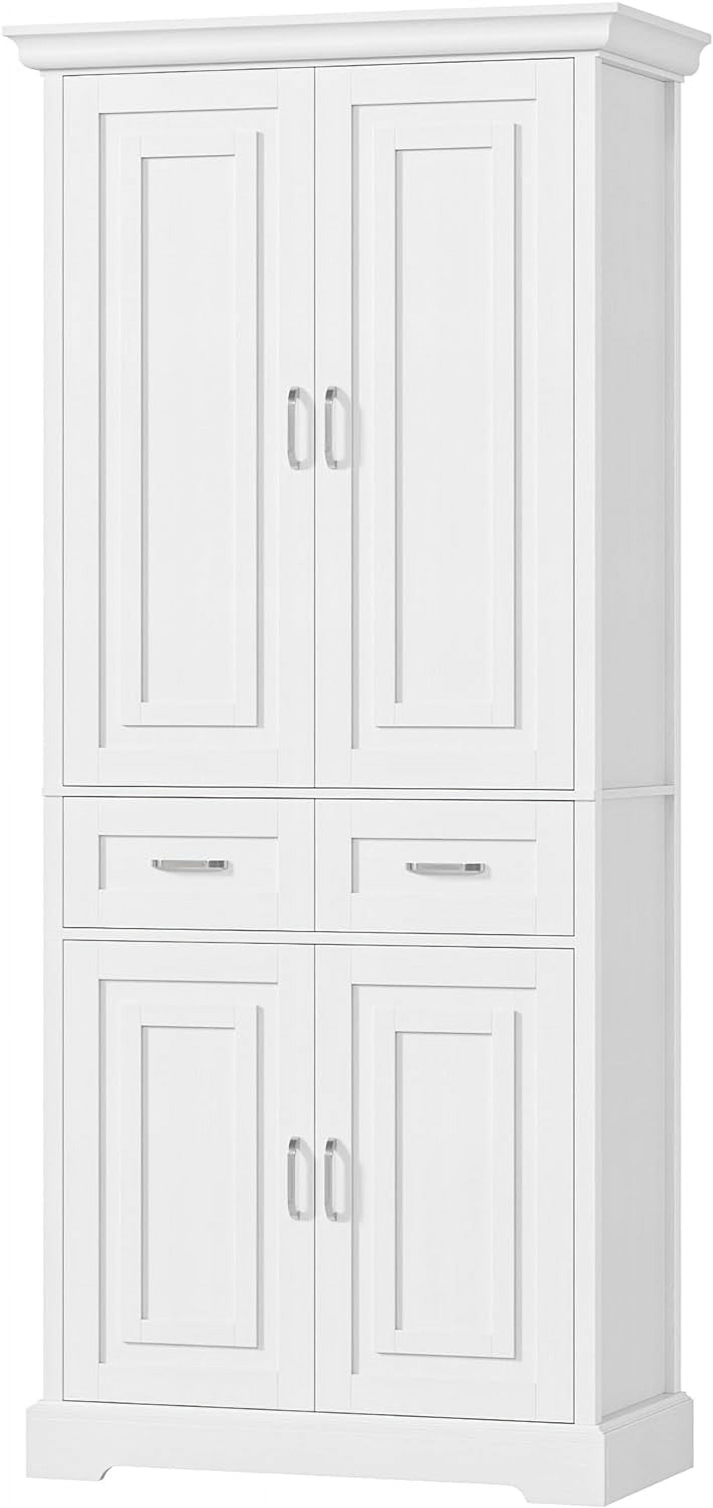 Kitchen Pantry Storage Cabinet, 71" Tall Storage Cabinet with 4 Doors ...
