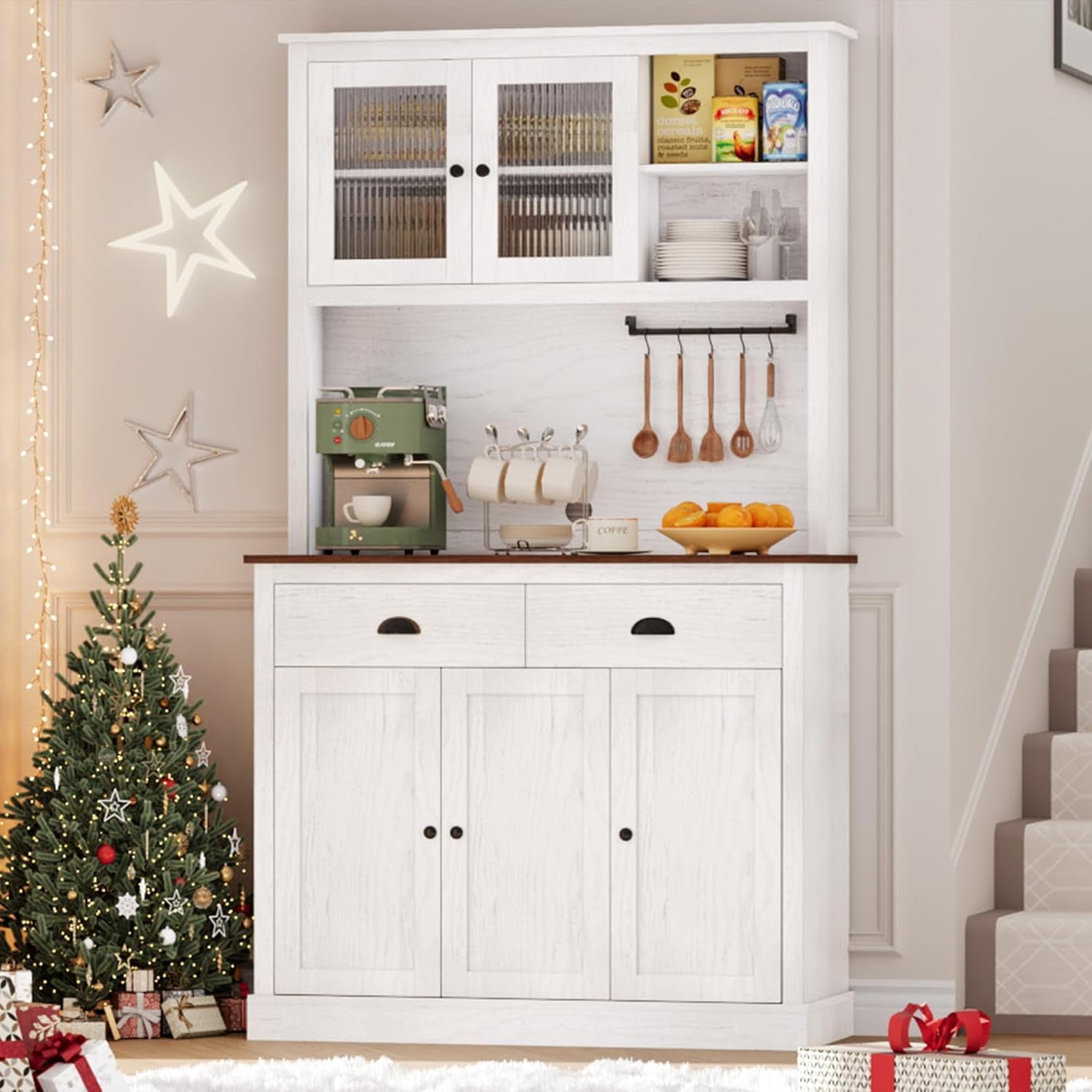 Kitchen Pantry Storage Cabinet, 71" Tall Wood Pantry Cabinet with ...