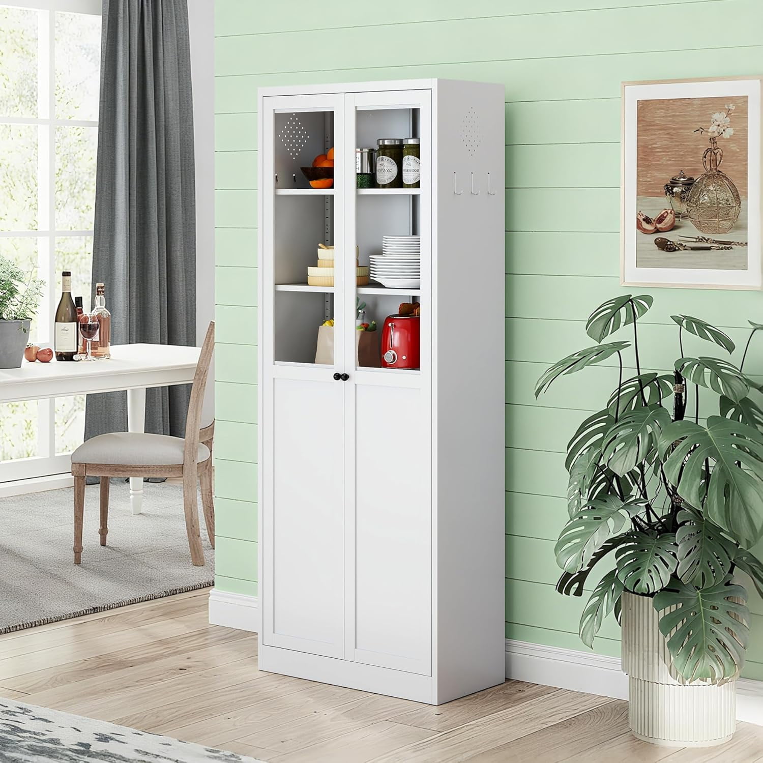 Kitchen Pantry Storage Cabinet, 72" H Storage Cabinet with Doors and ...