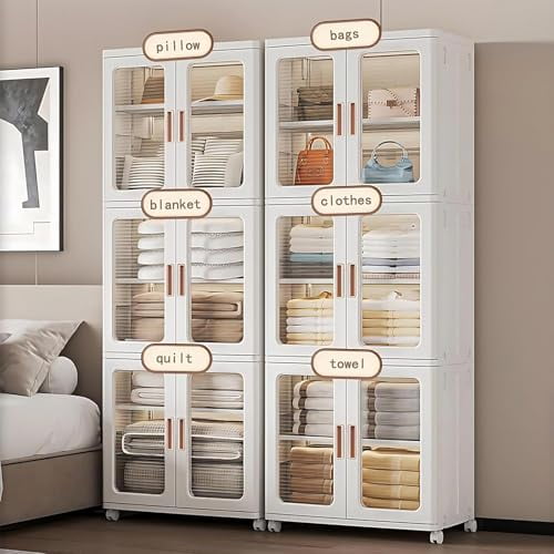 Kitchen Pantry Storage Cabinet with Doors, Storage Bins with Lids ...
