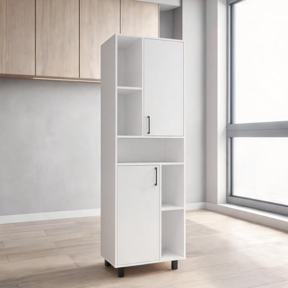 Kitchen Pantry Storage Tall Freestanding Pantry Cabinet, Crisp White ...