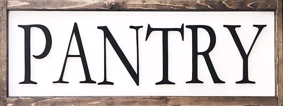 Kitchen Pantry Tin Signs Antique Farmhouse Decor Simple Letter Word Dry ...