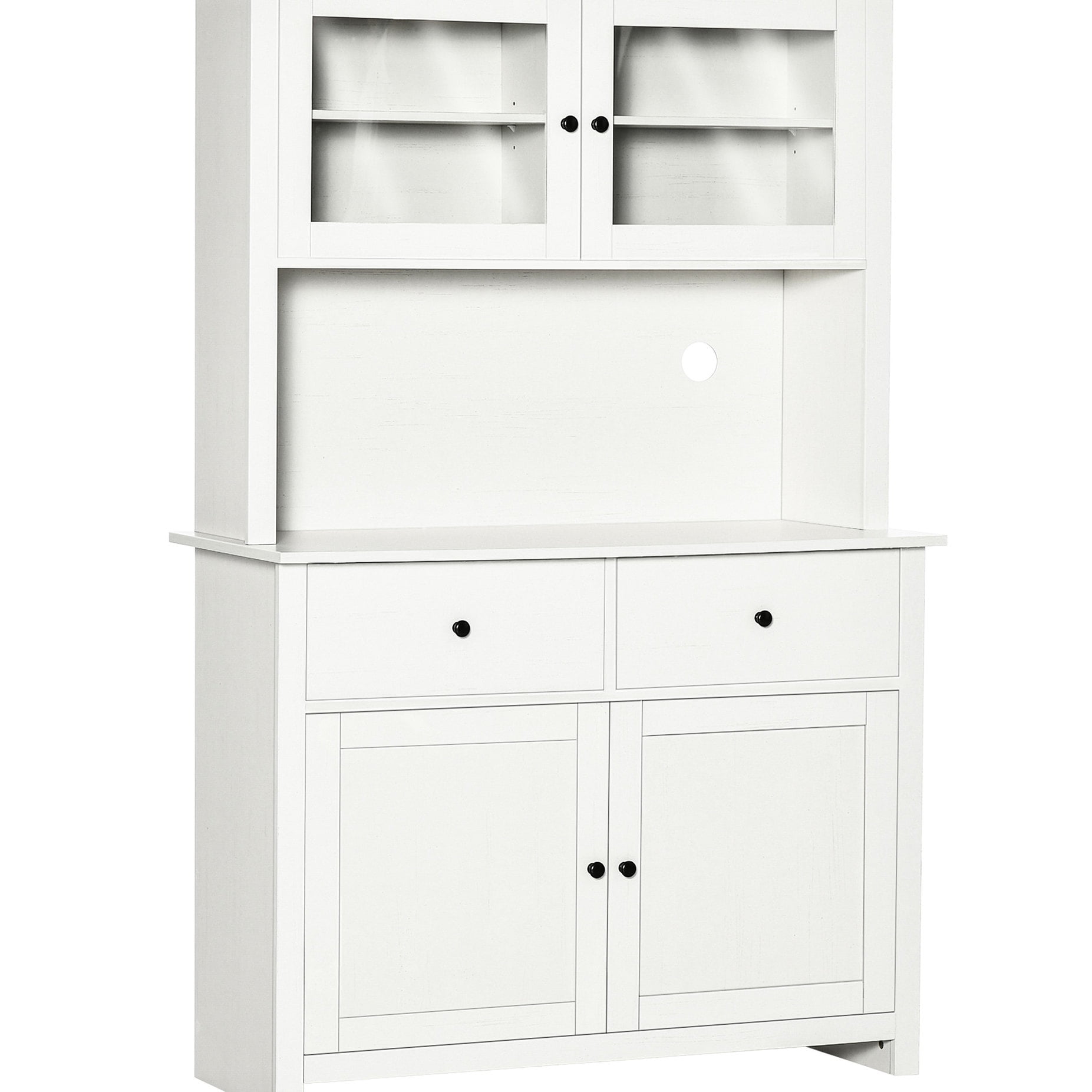 Kitchen Pantry with Glass Doors | Drawers for Silverware | Wood Grain ...
