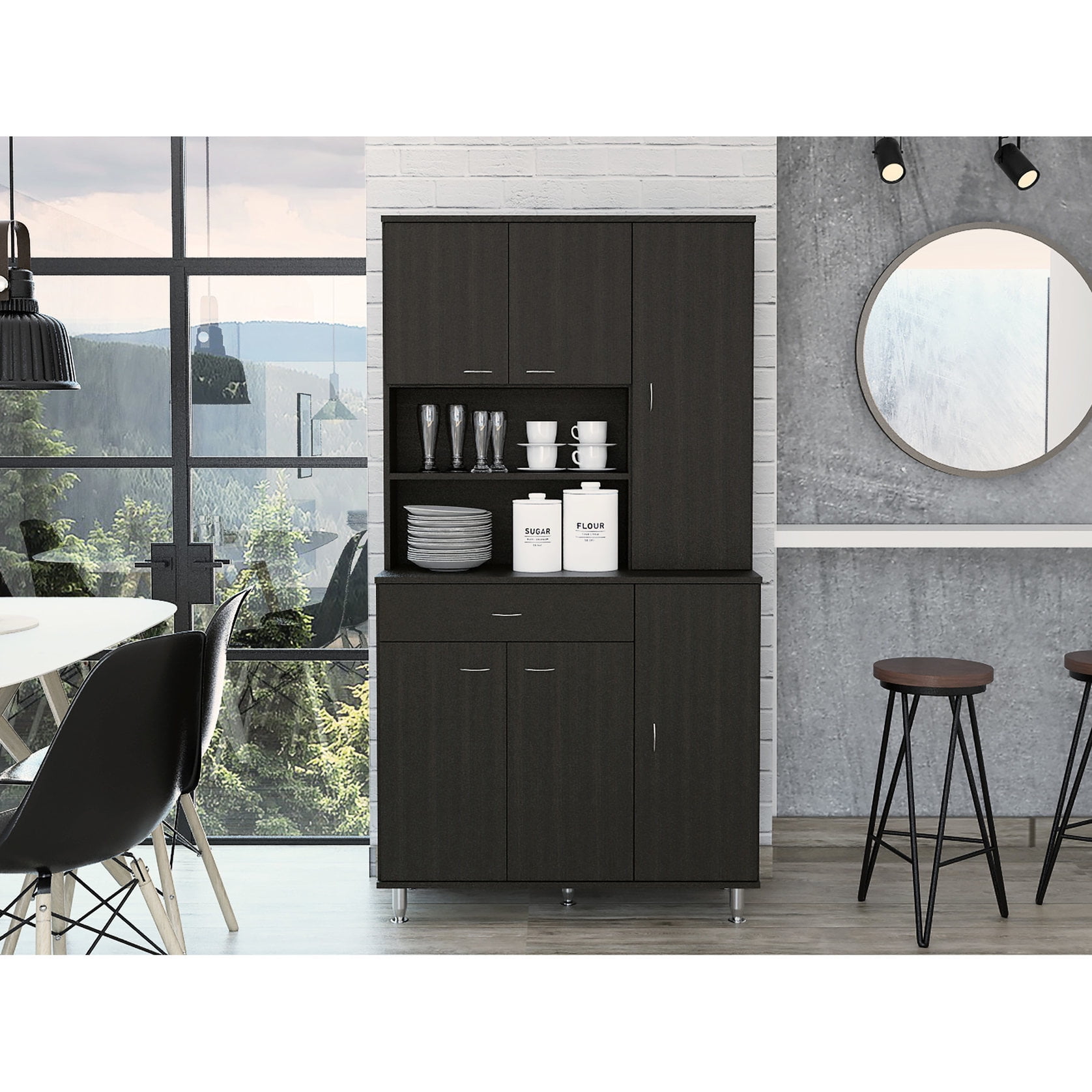 Kitchen Pantry with Ten Shelves and One Large Drawer | Store Dishes ...