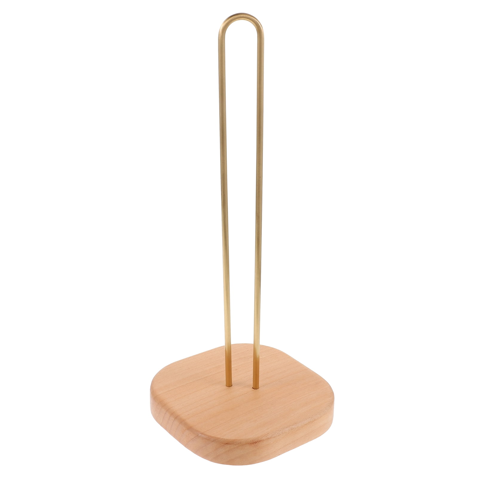 Kitchen Paper Towel Holder Japanese Beech Brass Vertical Roll Wooden ...
