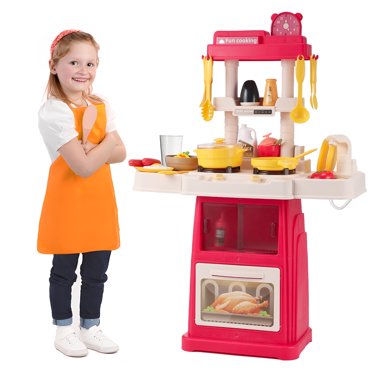 Free Shipping! Robud Kids Wooden Play Kitchen Set Pretend Playset Toy ...