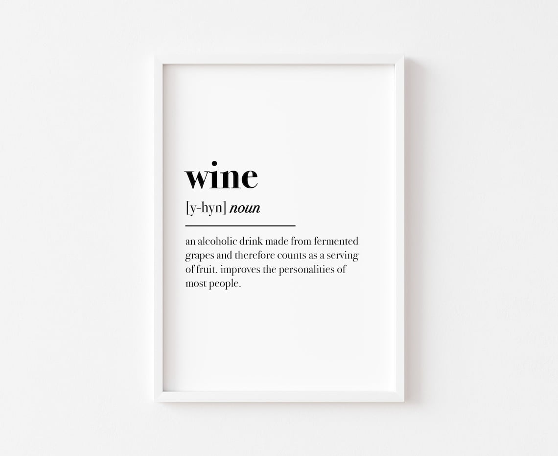 Kitchen Poster Wall Art, Kitchen Posters, Food Posters, Wine Definition ...