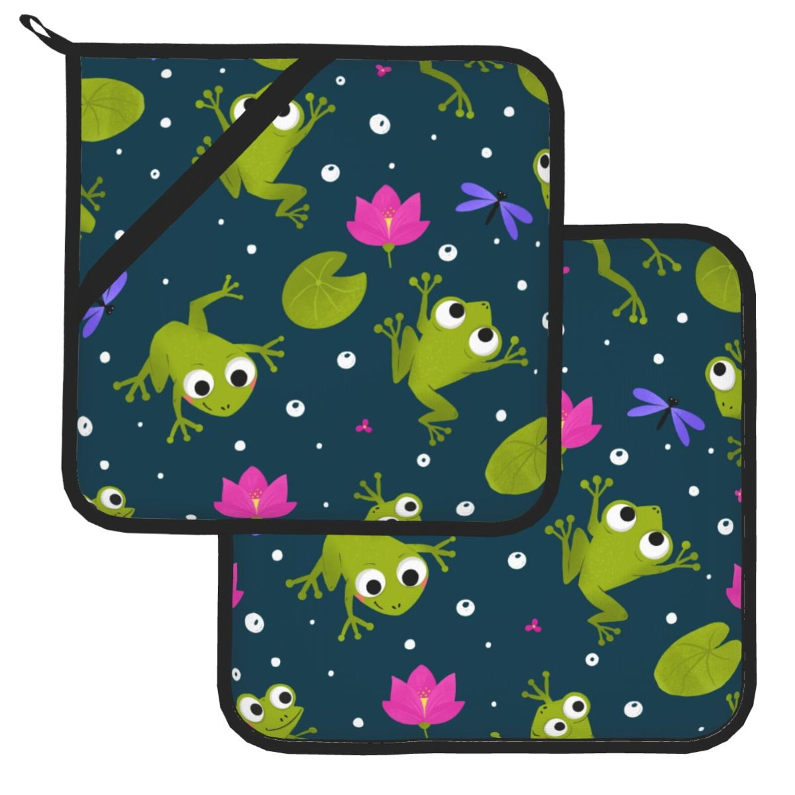 Kitchen Pot Holders Heat Resistant Oven Hot Pads With Hand Pockets And ...