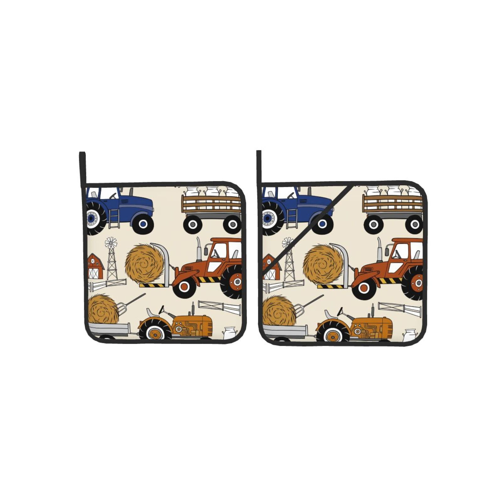 Kitchen Pot Holders Heat Resistant Oven Hot Pads With Hand Pockets And ...