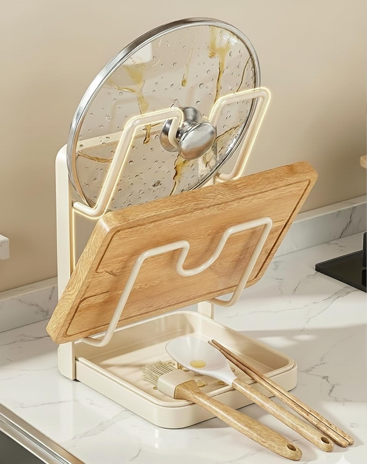 Kitchen Pot Lid Storage Rack，2026 New Countertop Organizer, Multi ...