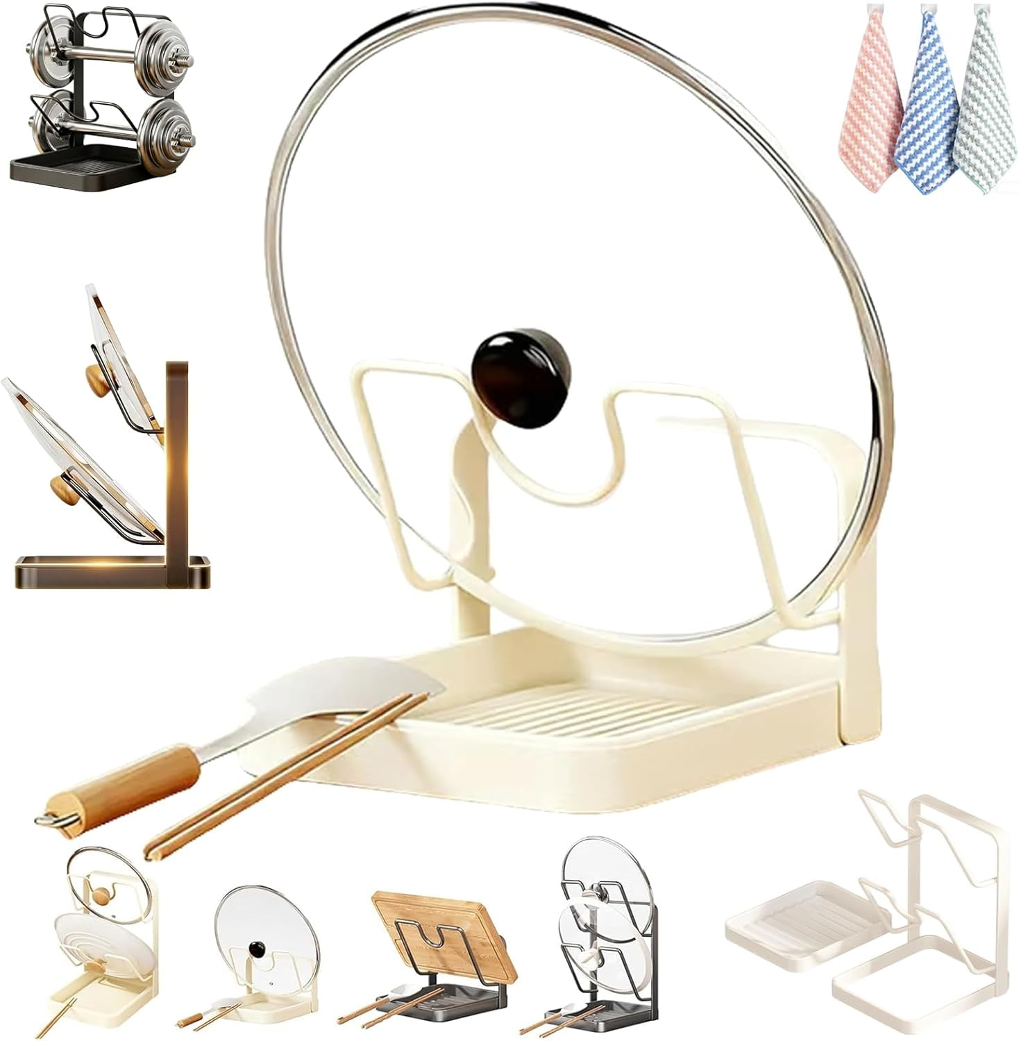 Kitchen Pot Lid Storage Rack, Pot Lid Holder While Cooking, Pot Lid ...