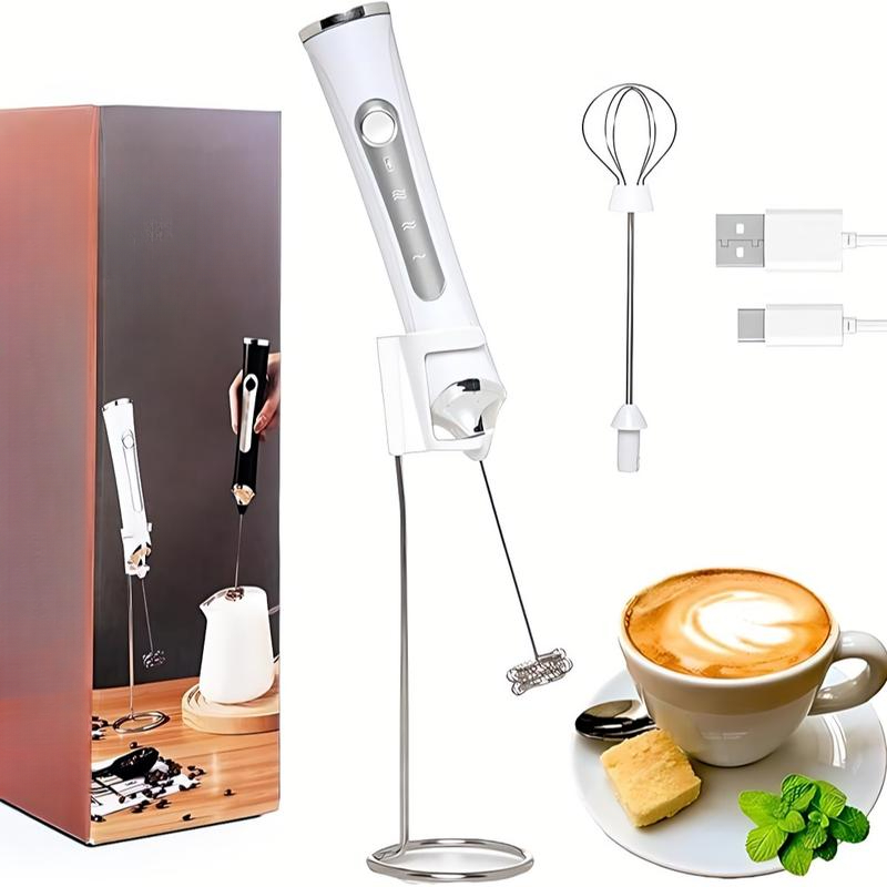 Kitchen Powerful Milk Frother with Stand - Ultra - Fast Handheld Drink ...