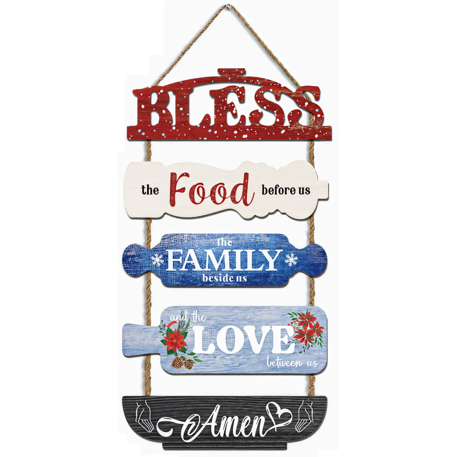 Kitchen Prayer Wall Decor Sign, Rustic Wooden Hanging Plaque, Farmhouse ...