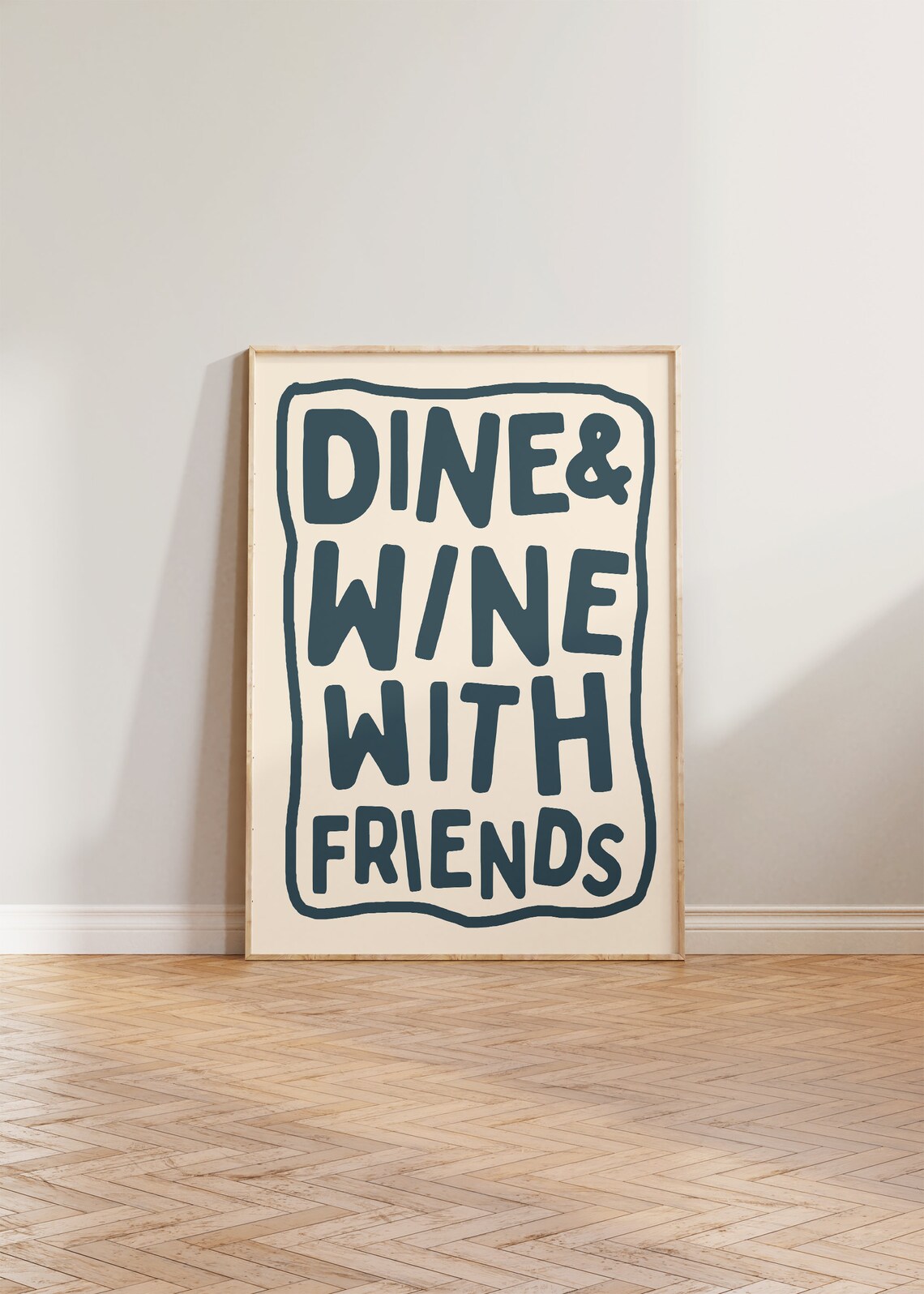 Kitchen Print, Dining Room Wall Art, Wine Print, Bold Typographic ...