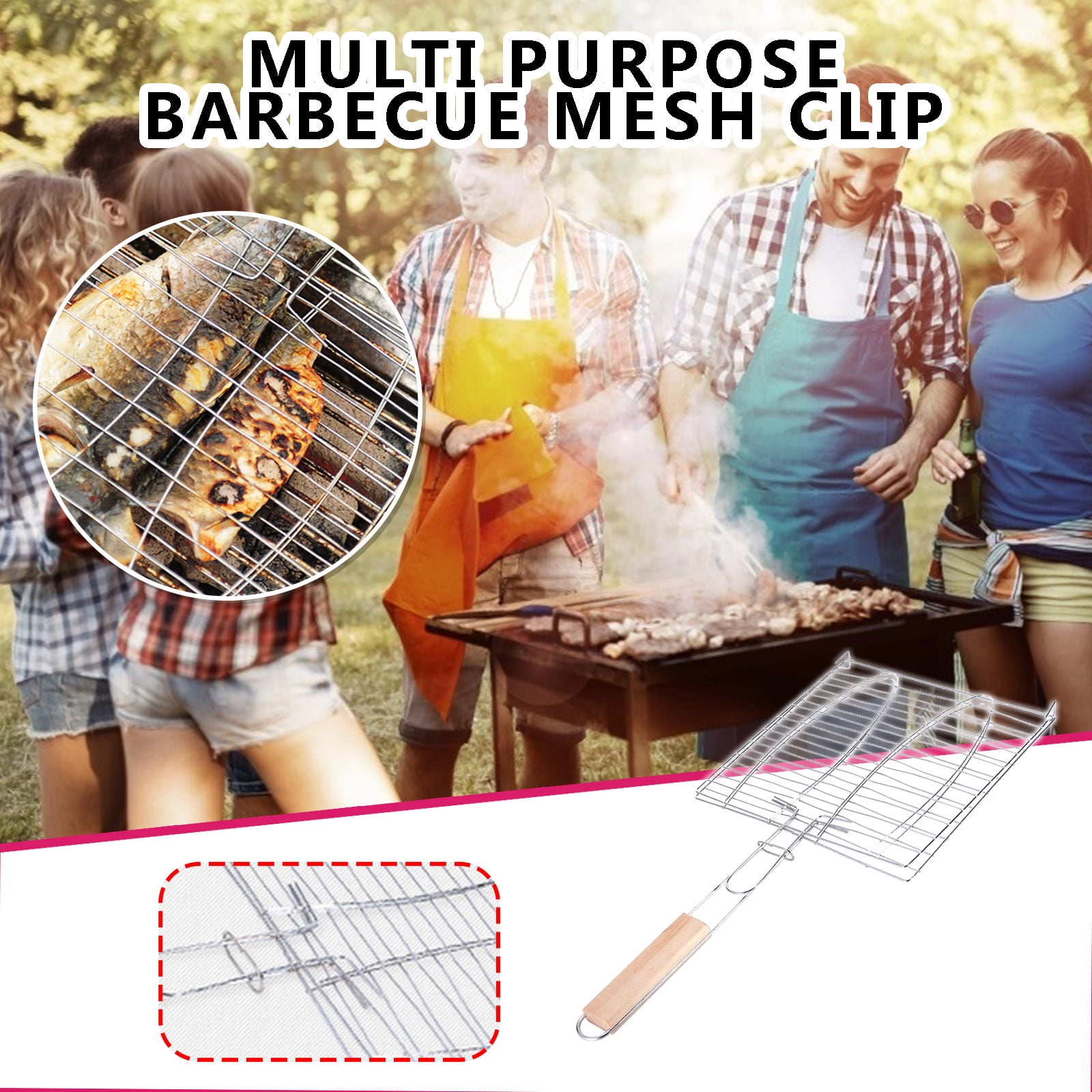 Kitchen Product Jioakfa Household Barbecue Net,The Lockable Grill Grate ...