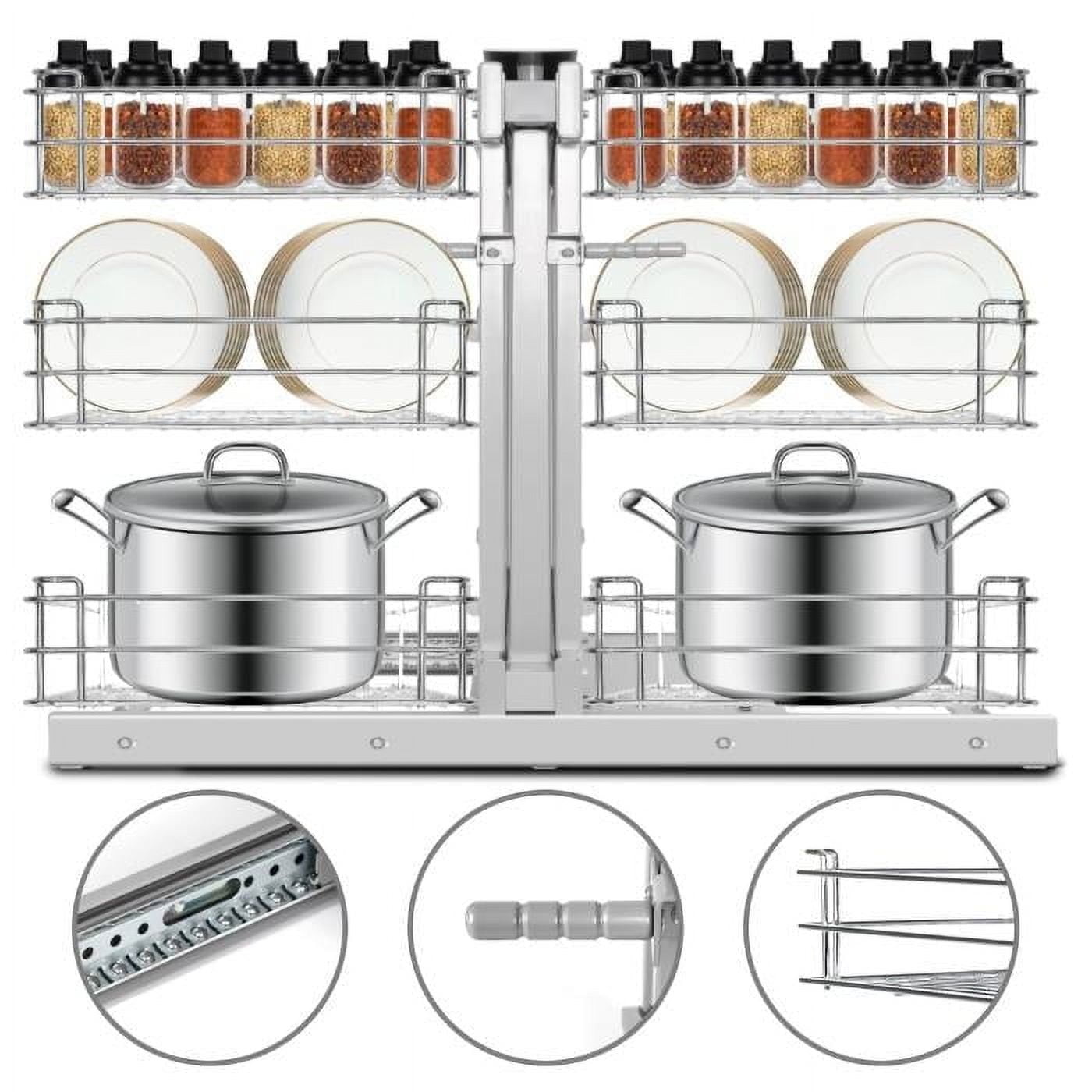 Kitchen Pull Out Cabinet Organizer, Deep Storage Trays, 17.8In Extra ...