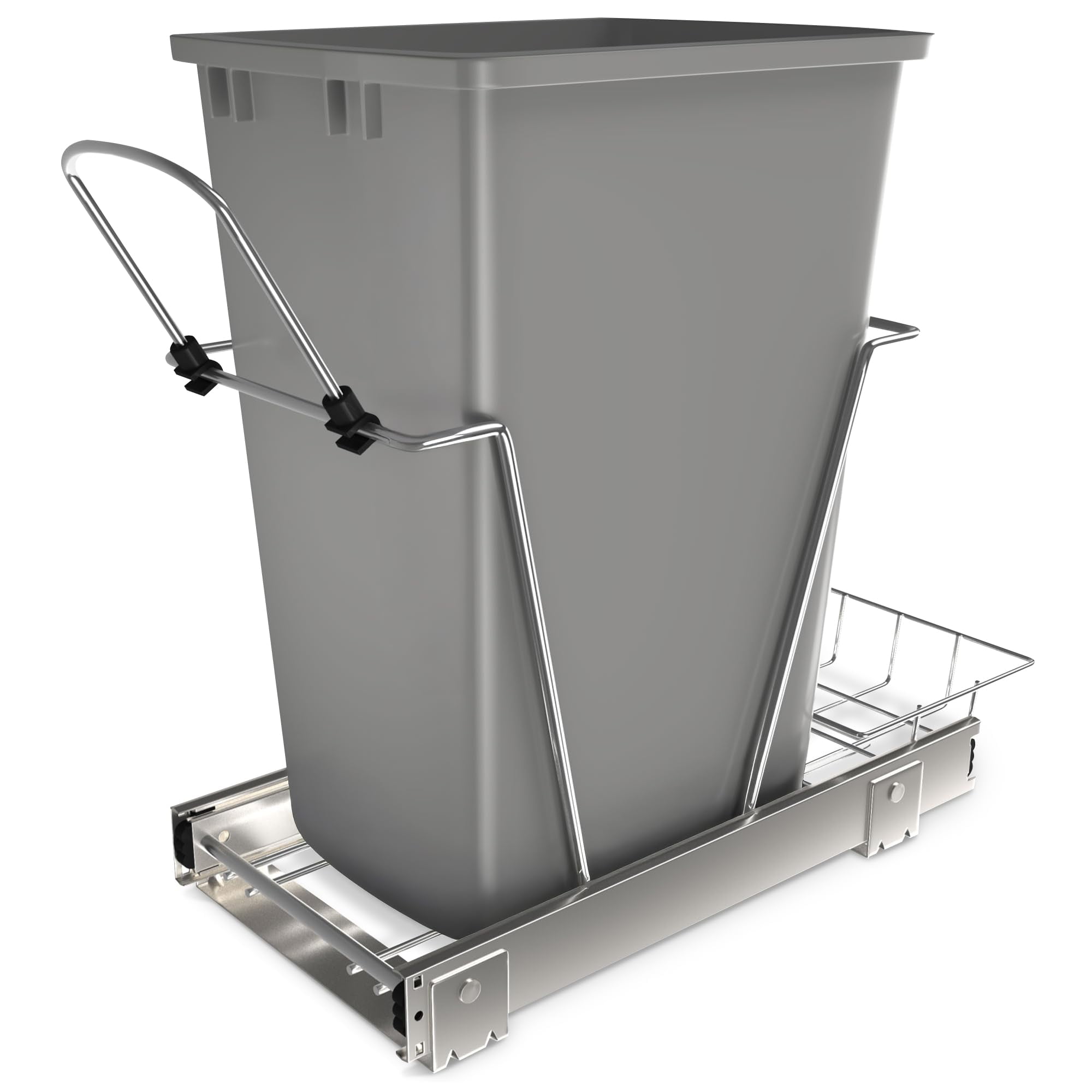 Kitchen Pullout Waste Bin 35 Qt, Full Extension Slide Recycling Can ...