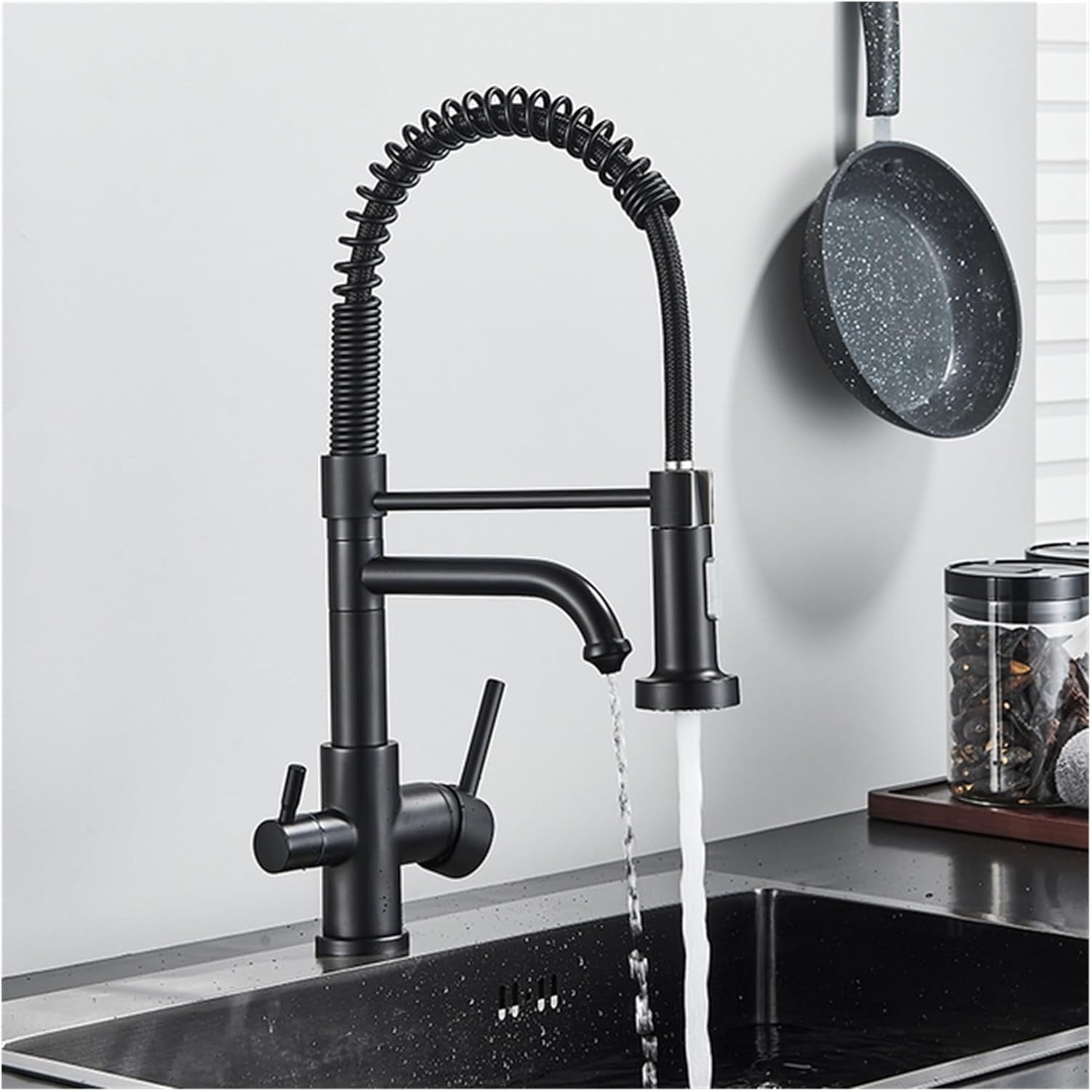 Kitchen Purified Water Filtration Faucet Double Handles Hot and Cold ...