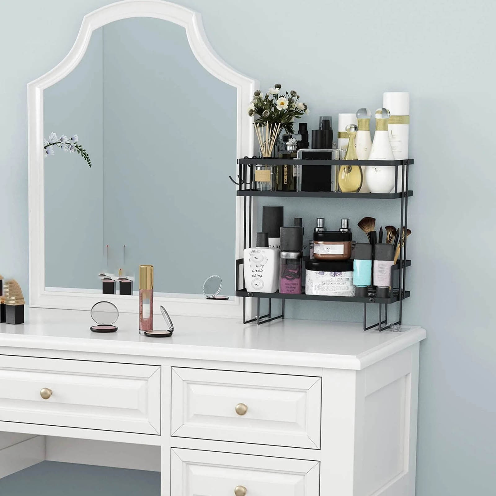 Kitchen Rack Werseon Bathroom Organizer Two Tier Shelves Over The ...