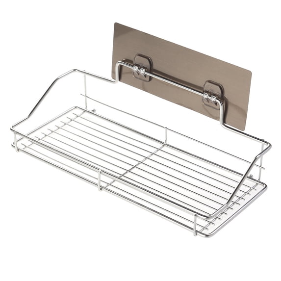 Topbathy Silver Stainless Steel Bathroom Storage Shelf Wall Mount No ...