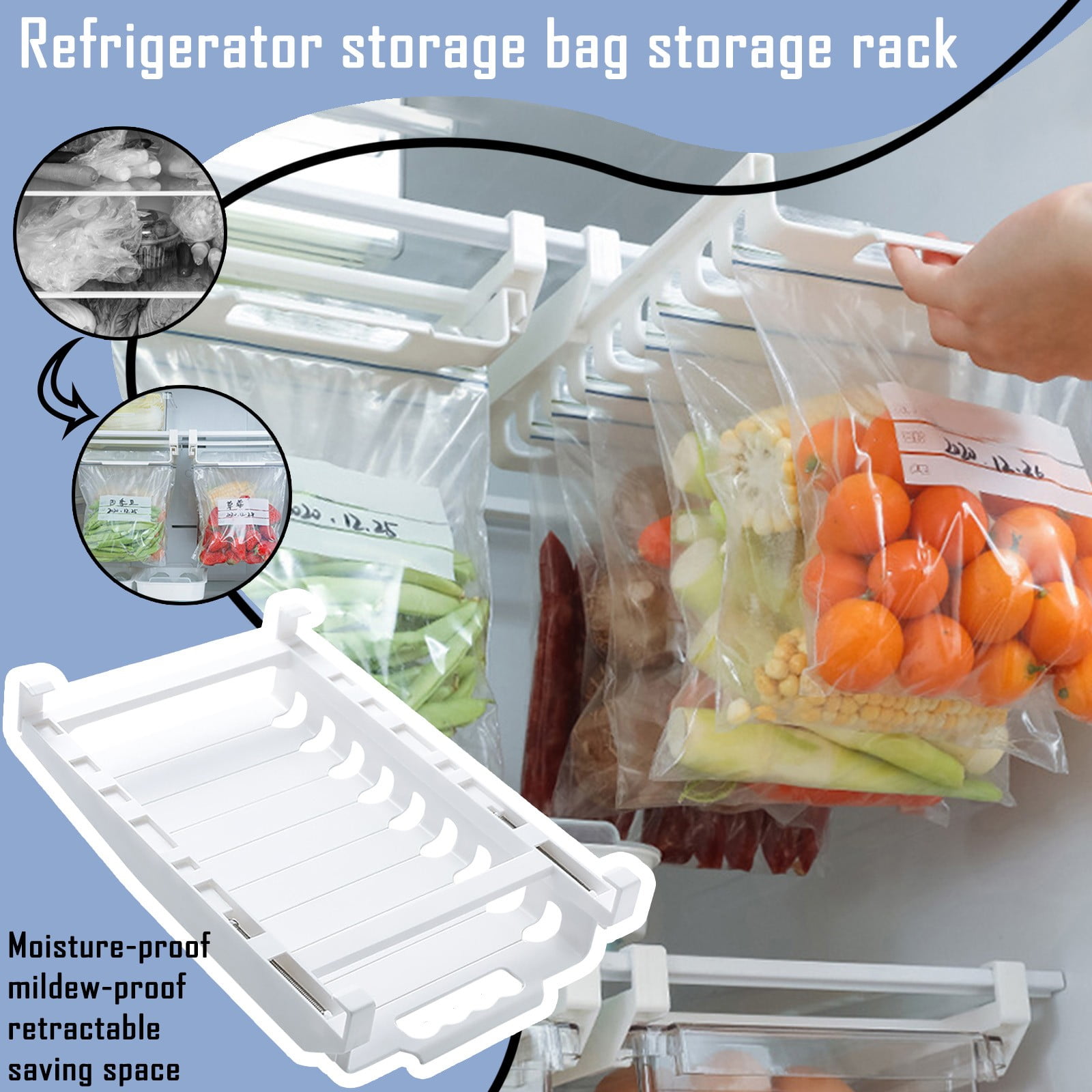Kitchen Refrigerator Bag Storage Rack Organizers and Storage ...