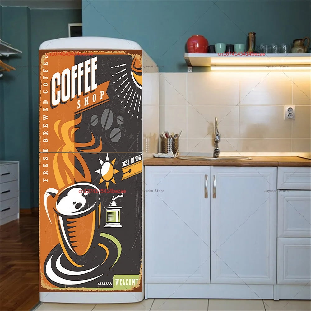 Kitchen Refrigerator Door ration Graffiti Poster Coffee Shop ration ...