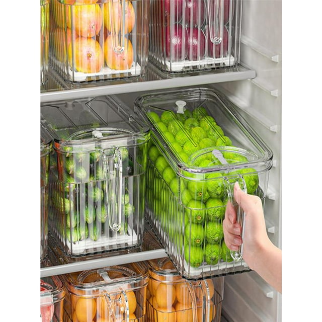 Kitchen Refrigerator Organizer Containers, Stackable Food Storage ...