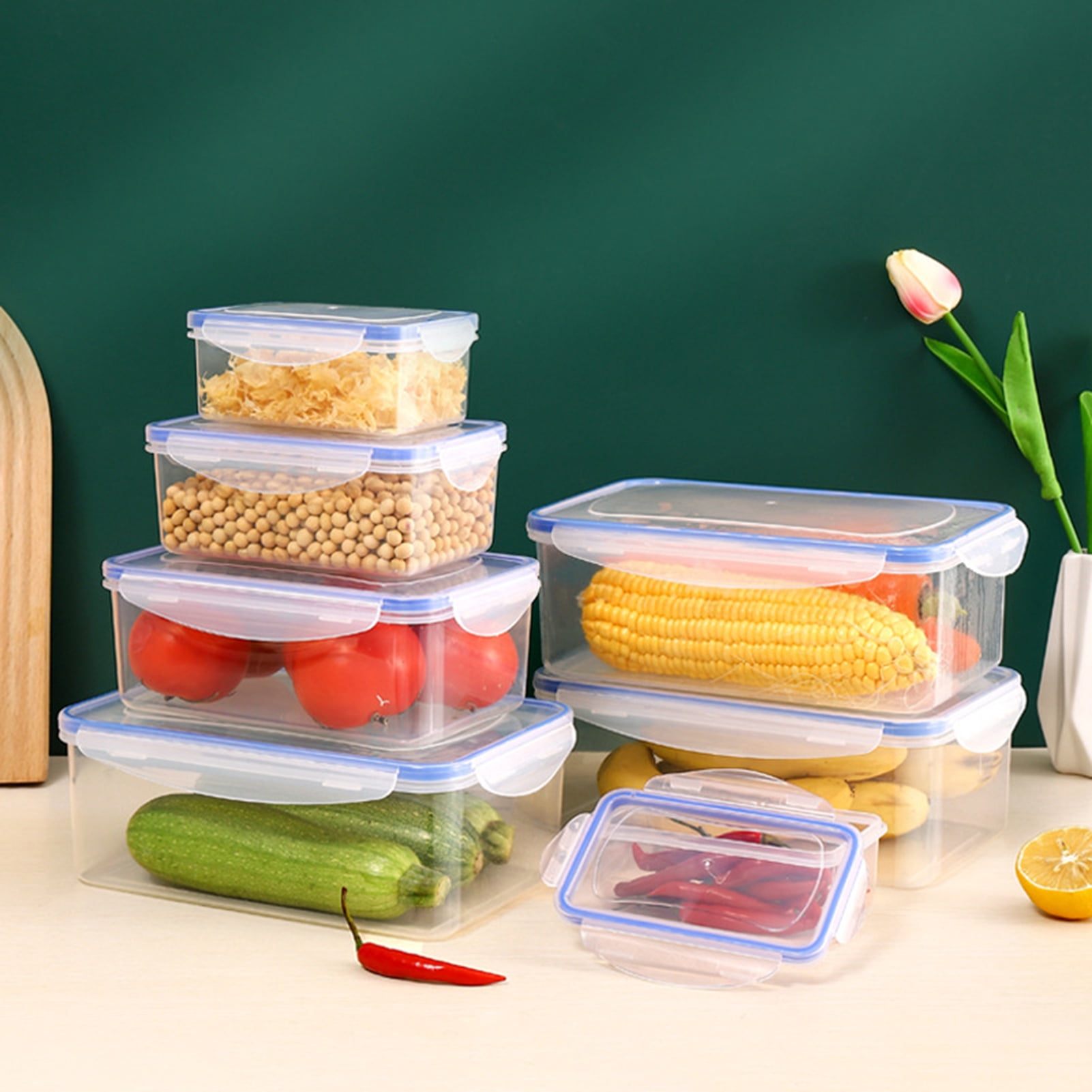 Kitchen Refrigerator Rectangular Crisper Heat-resistant Convenient Odor ...