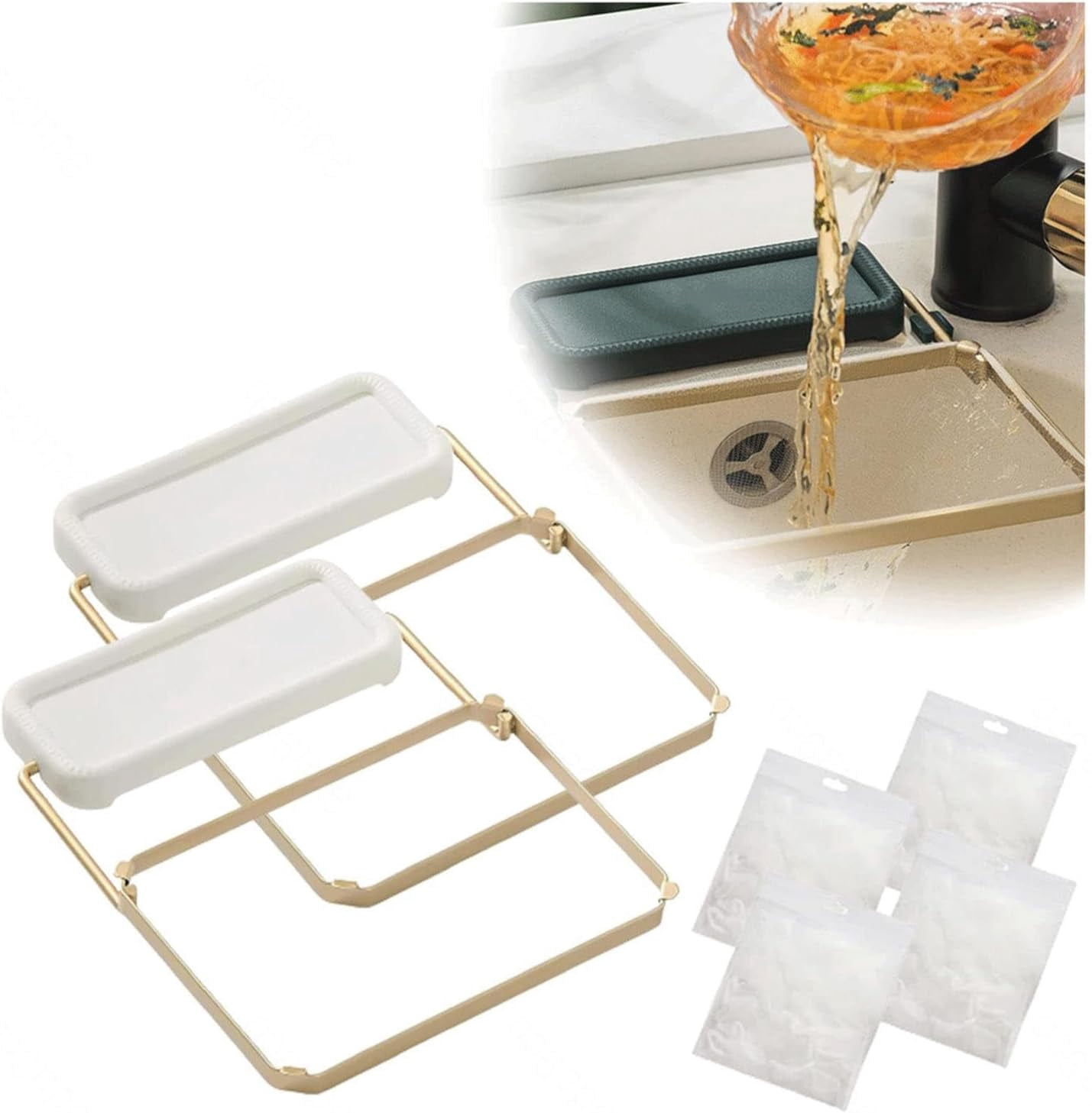 Kitchen Residue Filter Screen Holder, Collapsible Kitchen Sink Net ...