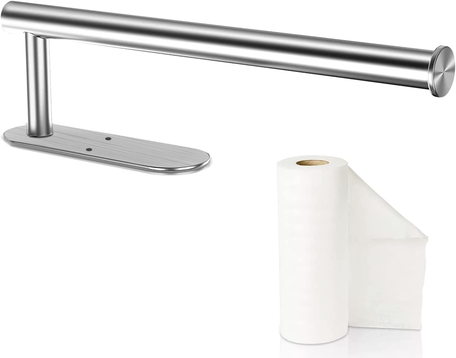 Kitchen Roll Holder 2 in 1 Adhesive Paper Towel Rack Wall Mount or ...