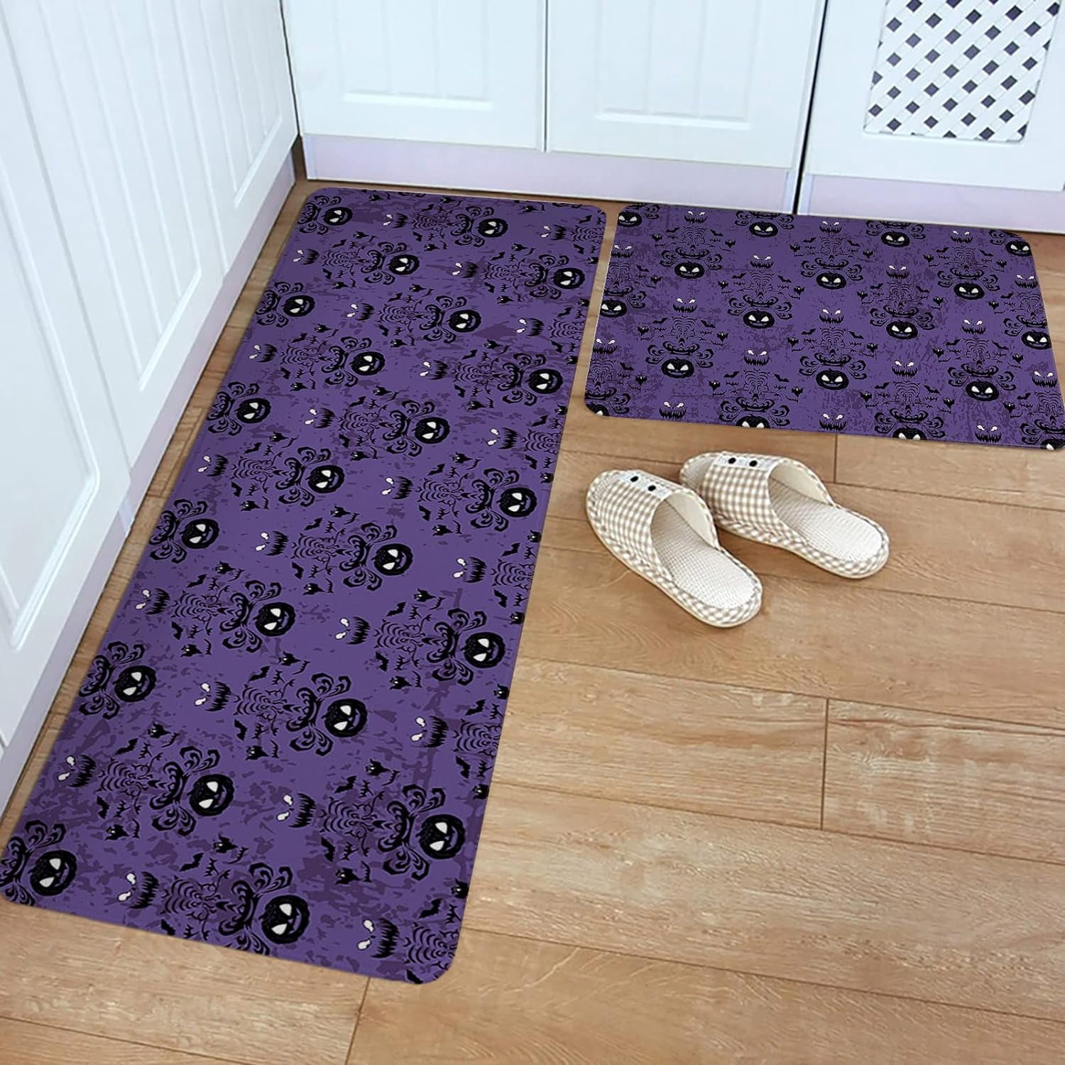 Kitchen Rug Mat Halloween Pumpkin, Set of 2, Anti-Fatigue Non-Skid ...
